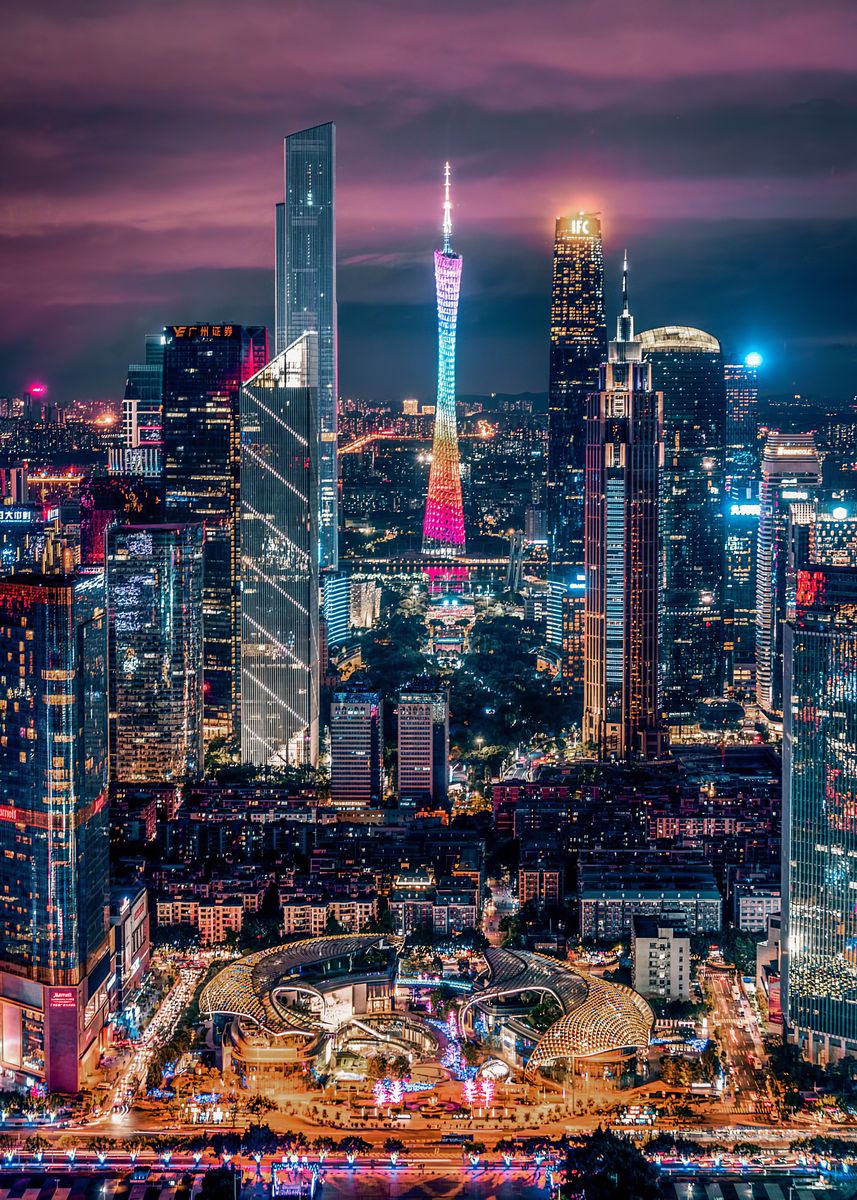 'Cityscape' Poster, picture, metal print, paint by Felix Herbert | Displate