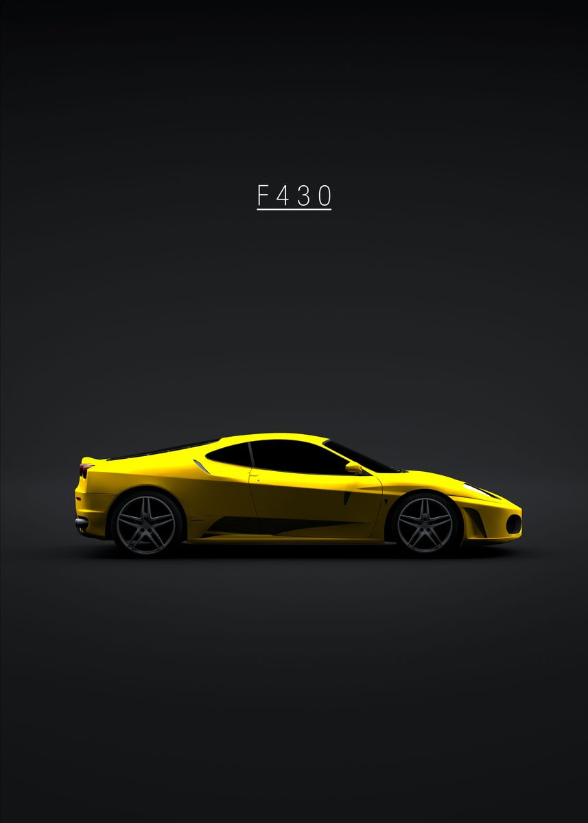 '2004 Ferrari F430 Yellow' Poster, picture, metal print, paint by 21 ...