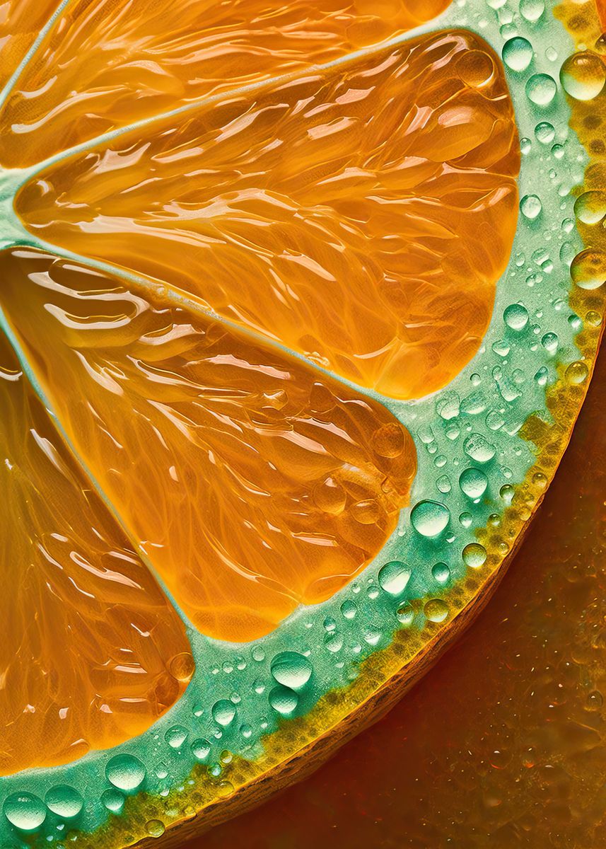 'A slice of juicy orange' Poster, picture, metal print, paint by ...