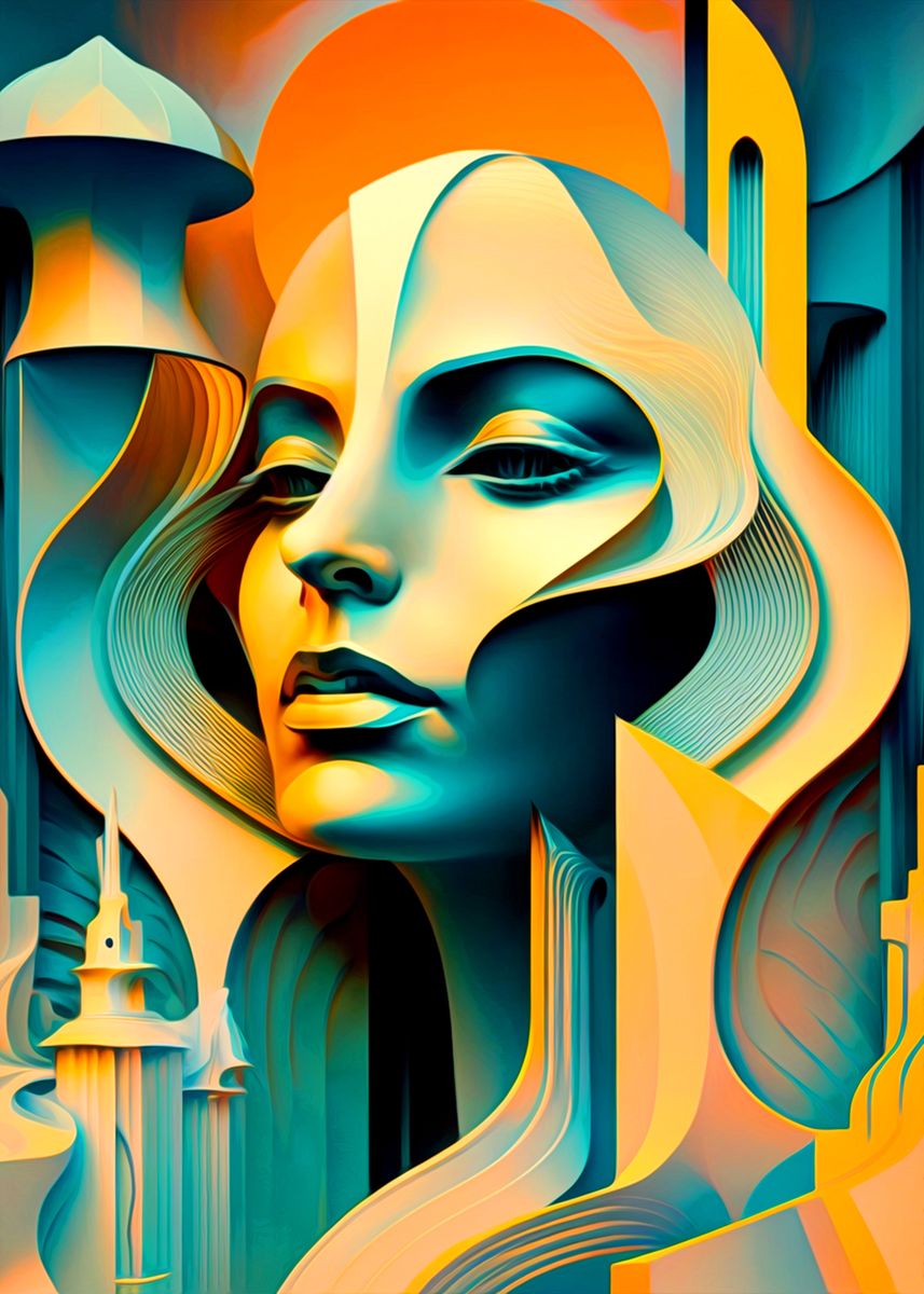 Abstract Face Poster By Dnland Thane Displate