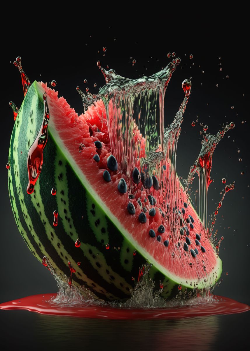 'Watermelon ' Poster, picture, metal print, paint by Silhouette Anime ...