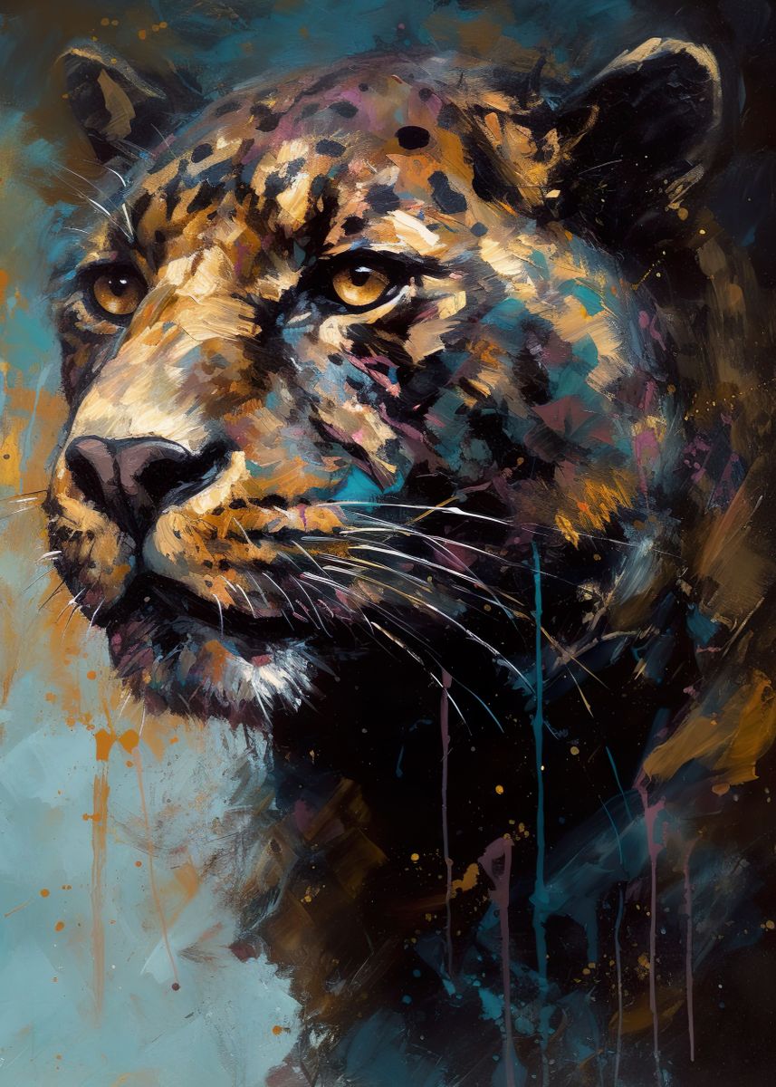 'Abstract Panther' Poster, picture, metal print, paint by Quasarai ...