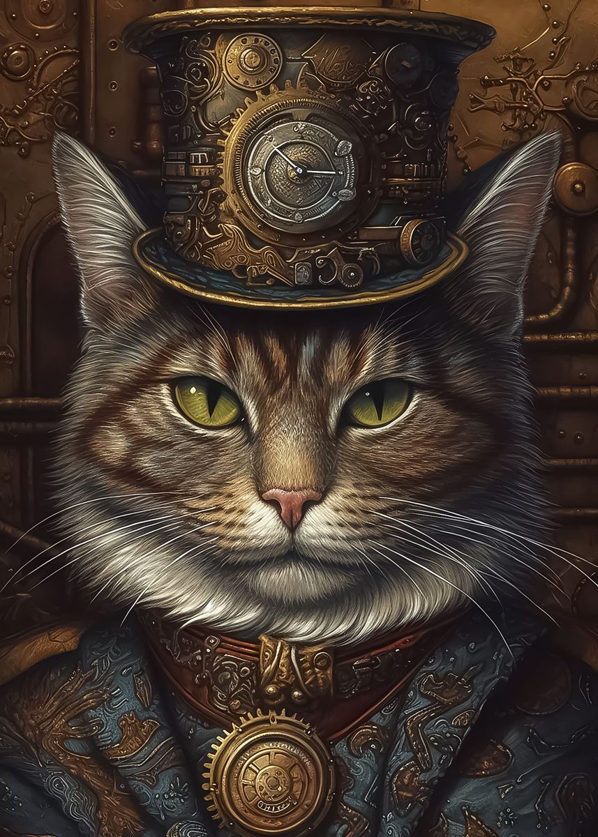 'Cat ' Poster, picture, metal print, paint by the Moooh | Displate