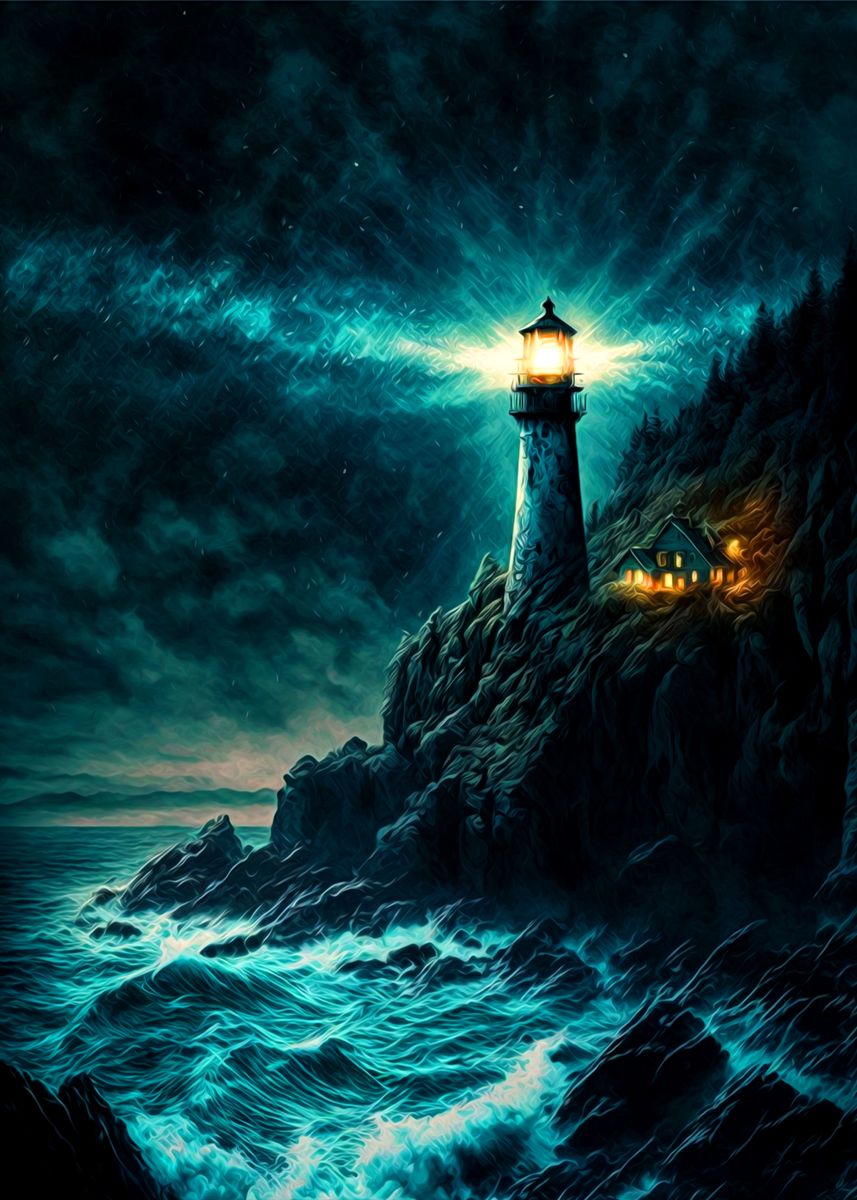 'Fantasy Lighthouse' Poster, picture, metal print, paint by huy bui ...