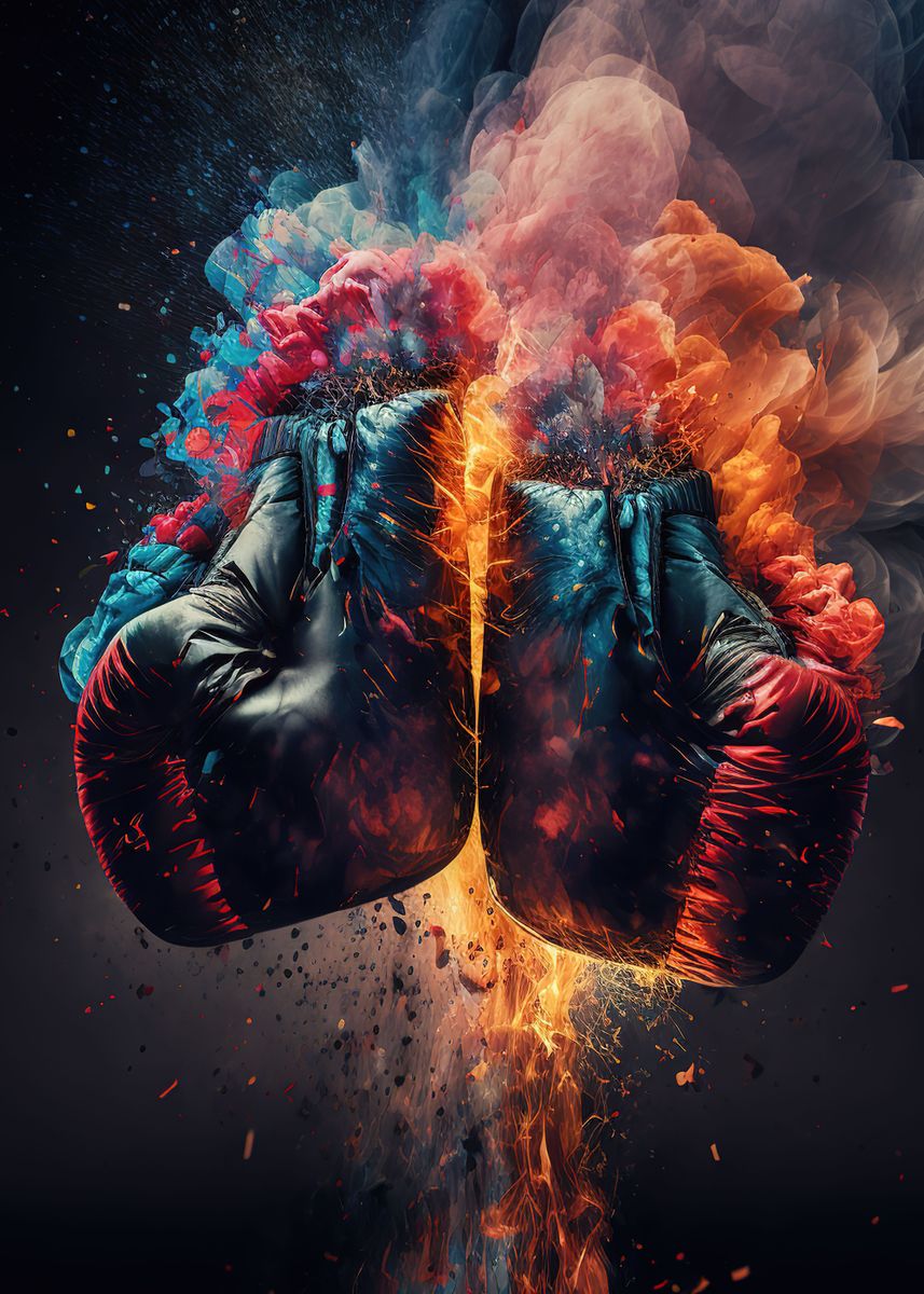 'Boxing gloves ' Poster, picture, metal print, paint by deidrera cheal ...