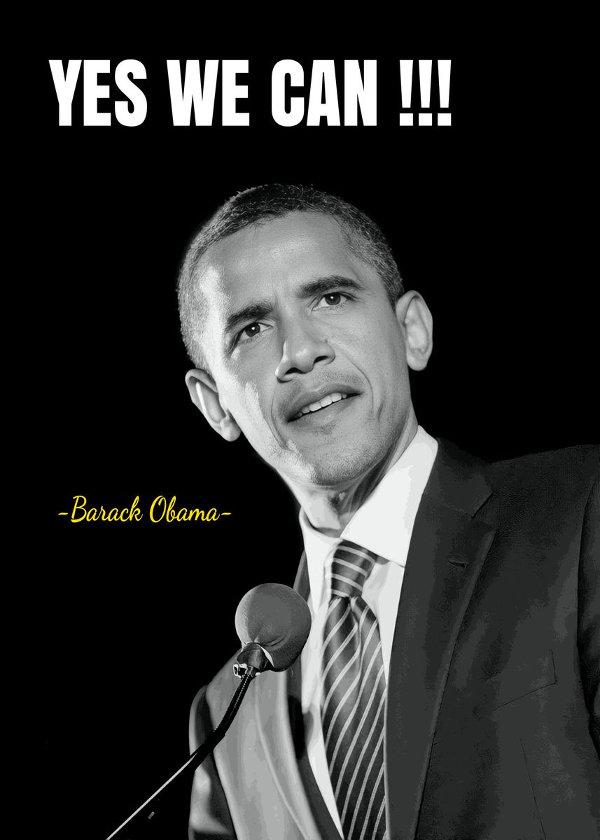 'Barack Obama Quotes' Poster, picture, metal print, paint by Angela ...