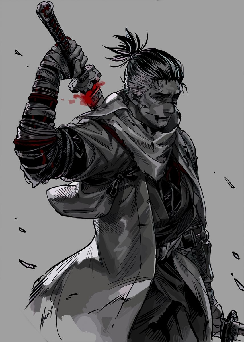 'Samurai sekiro' Poster, picture, metal print, paint by Nevaeh | Displate