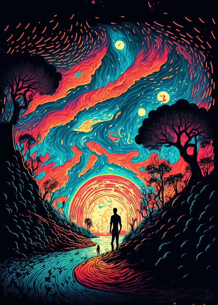 'Colorful Earth 5' Poster, picture, metal print, paint by the Moooh ...