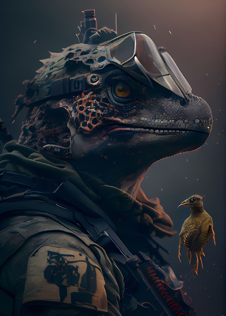 'Fantasy Lizard Soldier ' Poster, picture, metal print, paint by Luna ...