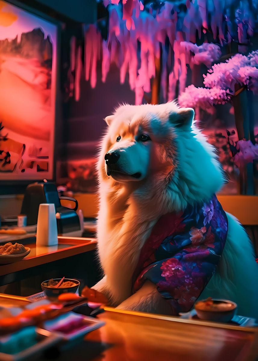 'Colorful Japanese Dog' Poster, picture, metal print, paint by ARB ...