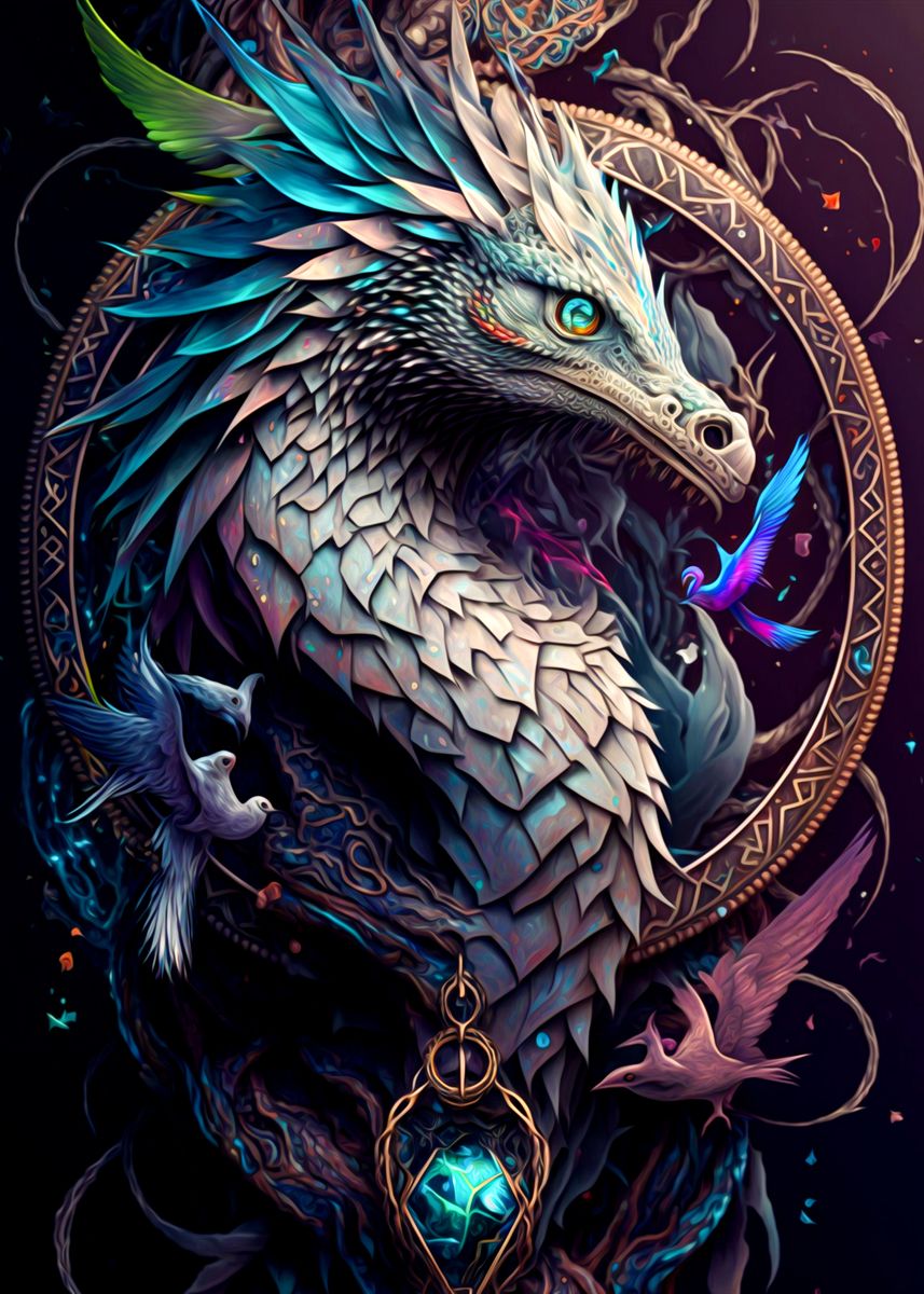 'Colorful Dragon' Poster, picture, metal print, paint by bds land ...