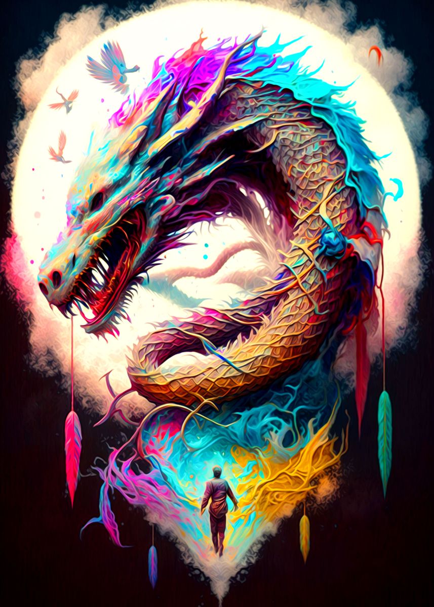 'Colorful Dragon' Poster by bds land | Displate