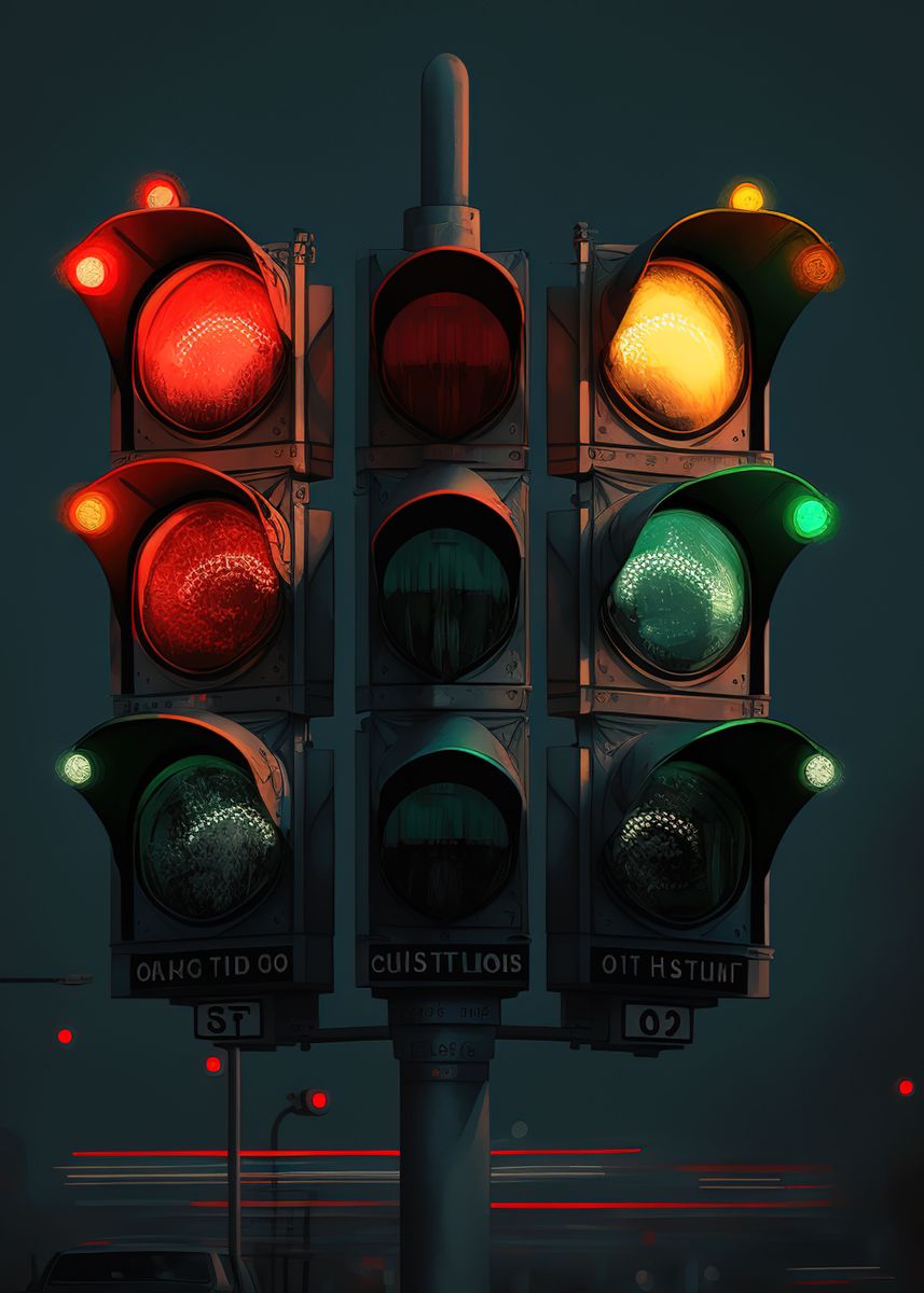 'Traffic Light ' Poster, picture, metal print, paint by Chester Draper ...