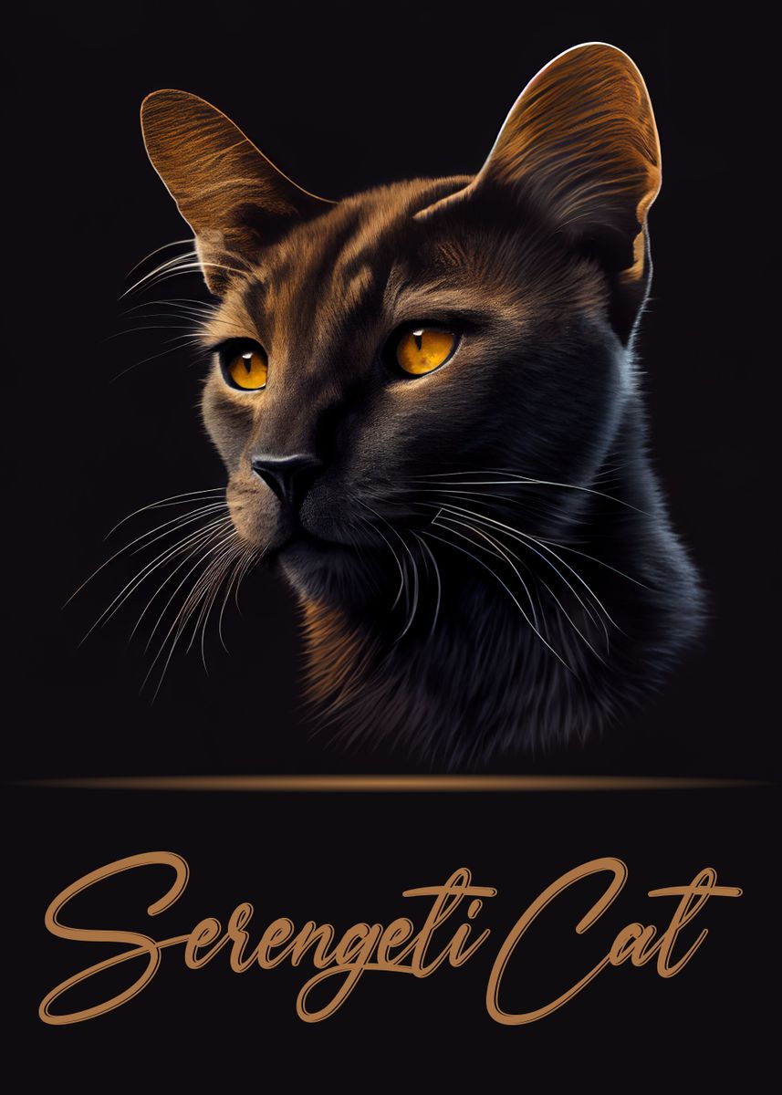 'Serengeti Cat' Poster, picture, metal print, paint by Artistic ...