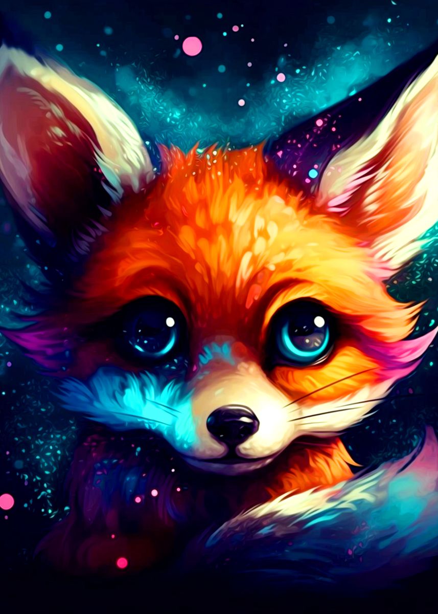 'Cute Fox' Poster by thanh tras | Displate