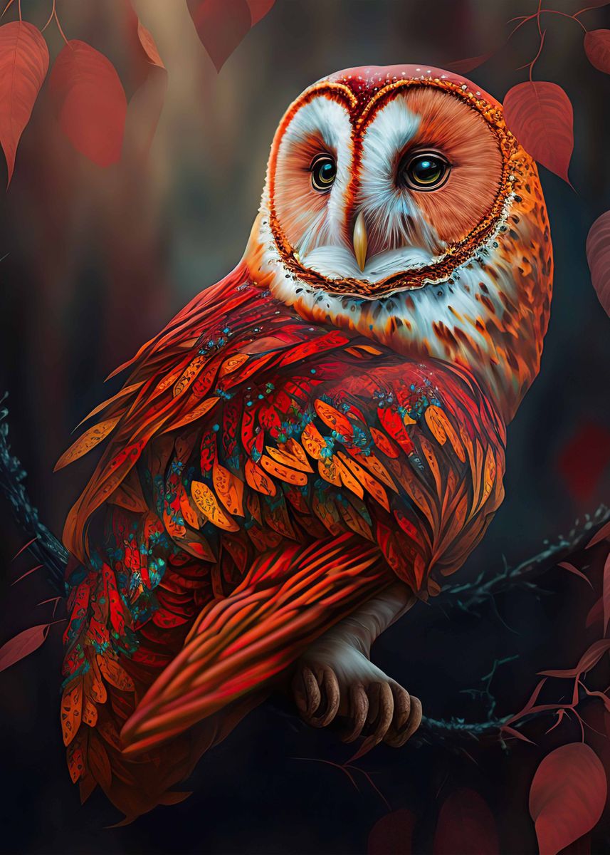 'Owl animal' Poster, picture, metal print, paint by Ahmet Thorpe | Displate