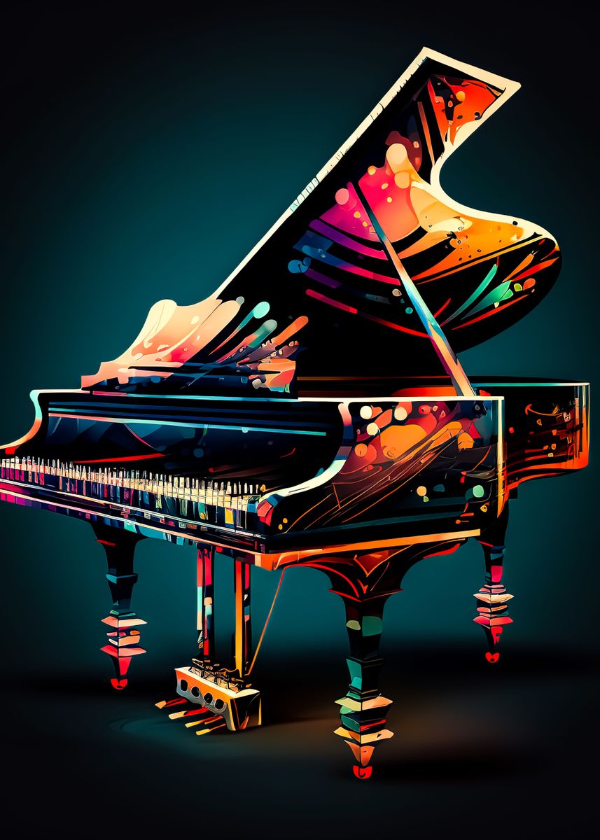 'piano colorful' Poster, picture, metal print, paint by 5Fine | Displate