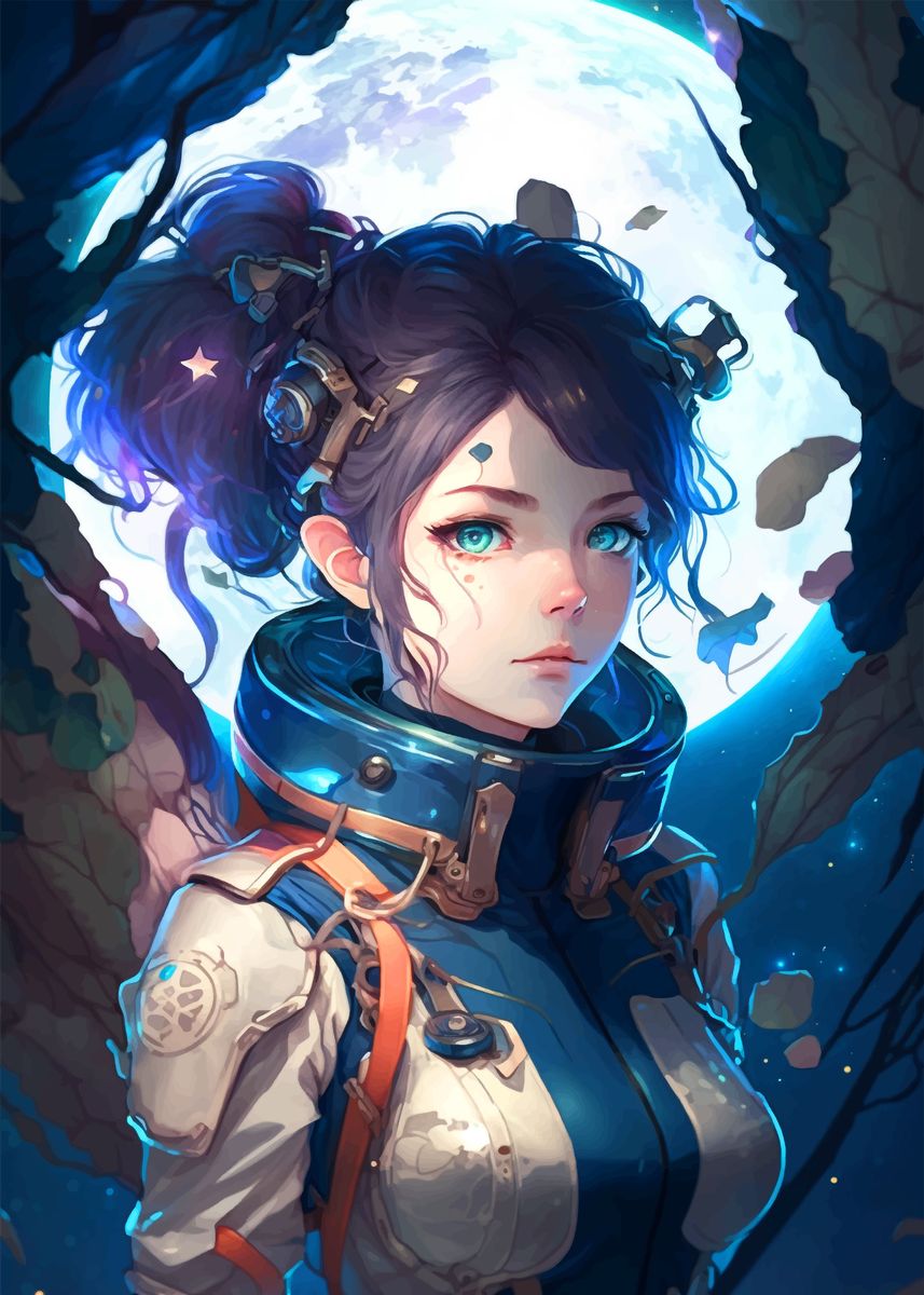 'Anime Astronaut Girl' Poster, picture, metal print, paint by Mr Yy ...