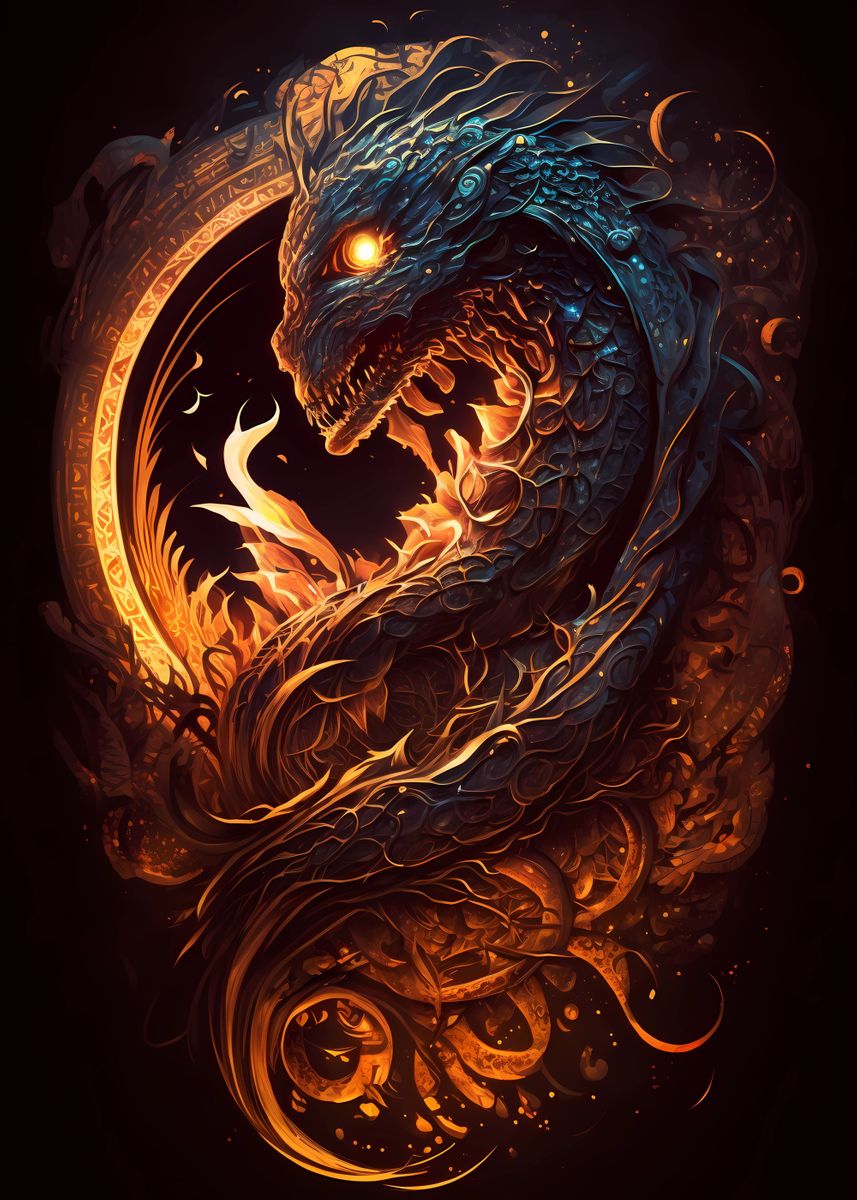 'Snake Enchantment spells' Poster, picture, metal print, paint by ...