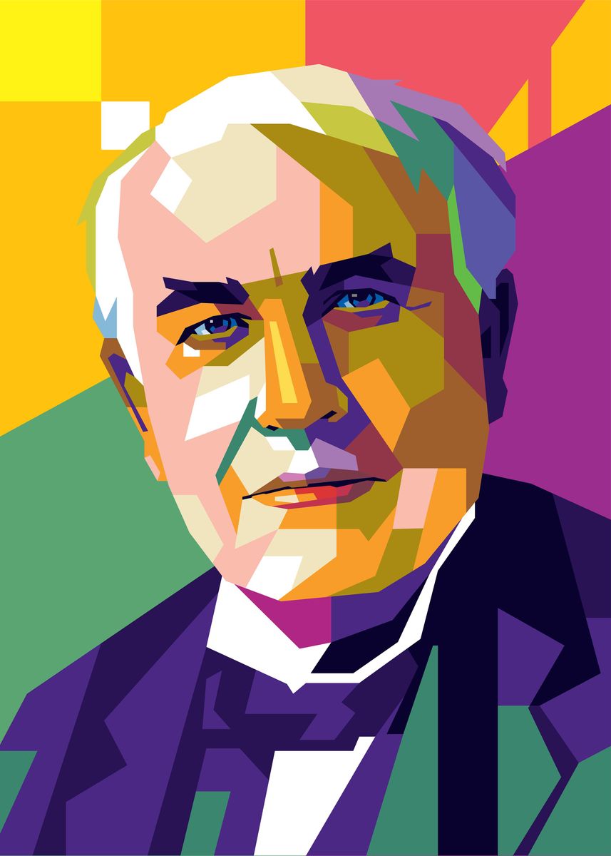 'Thomas Edison' Poster, picture, metal print, paint by Erick Sato ...