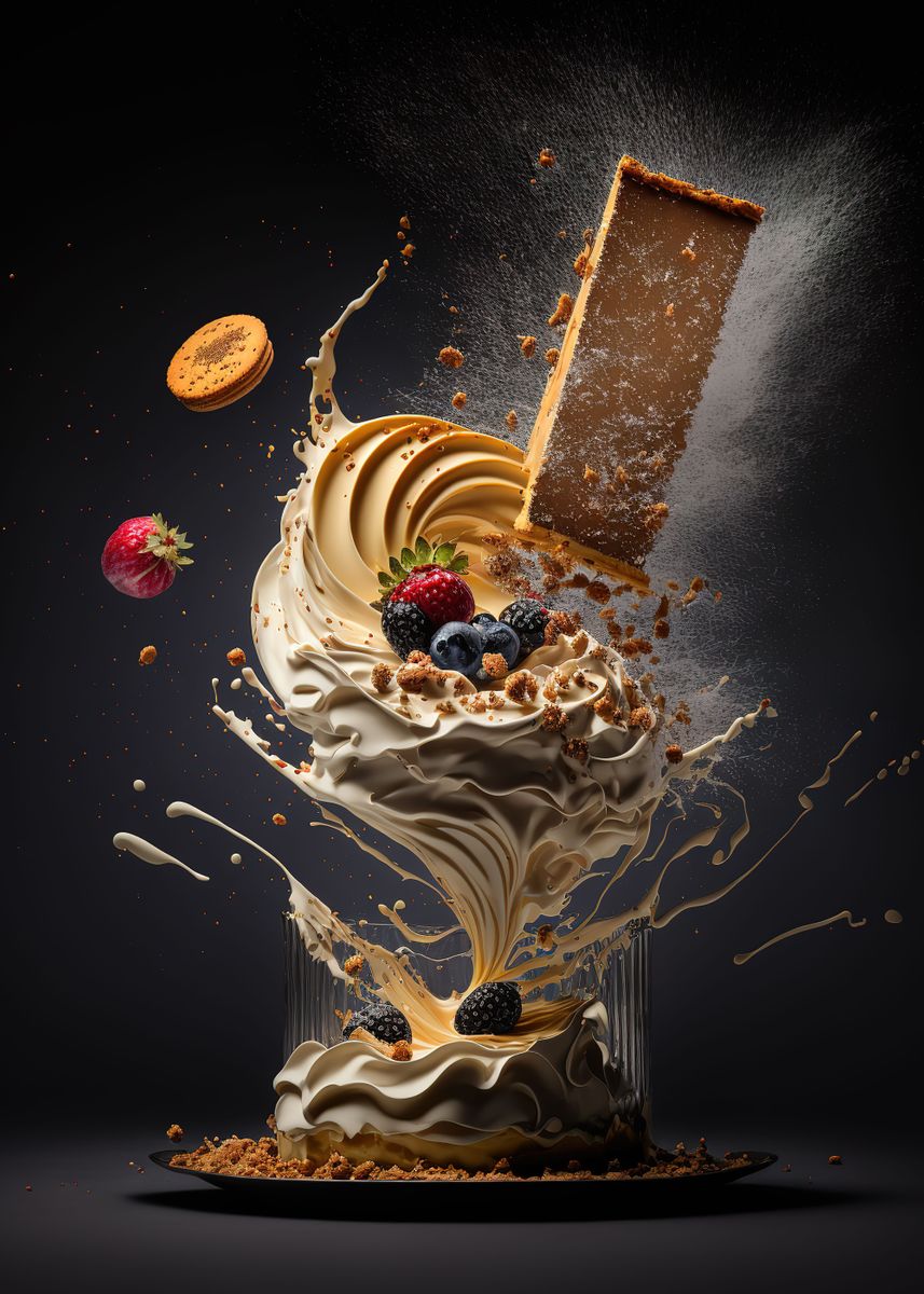 'dessert ' Poster, picture, metal print, paint by Elysia | Displate