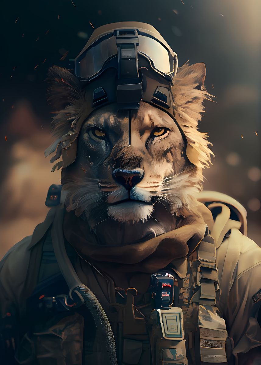 'Fantasy Lion Soldier ' Poster, picture, metal print, paint by Luna ...