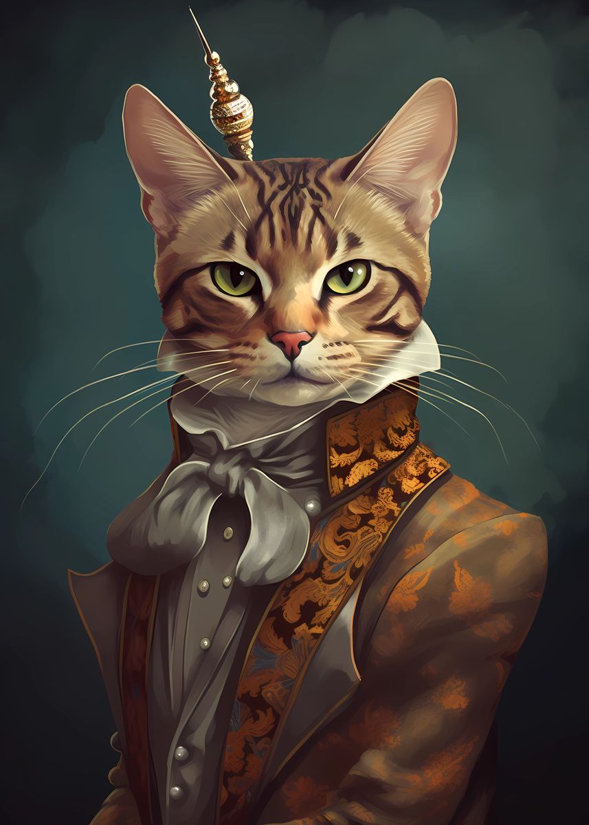 'Bengal Cat Fairy godmother' Poster, picture, metal print, paint by ...