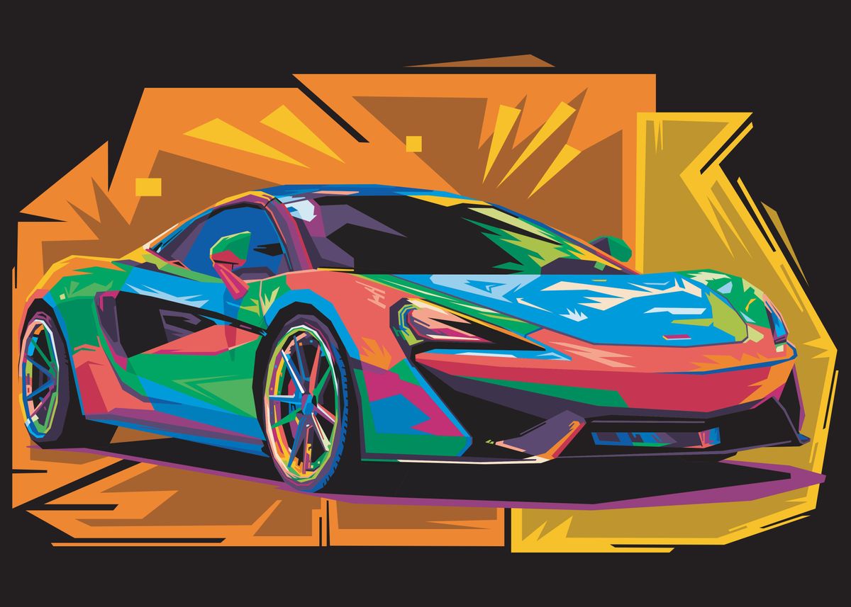 'Colorful sports car' Poster by Le Duc Hiep | Displate