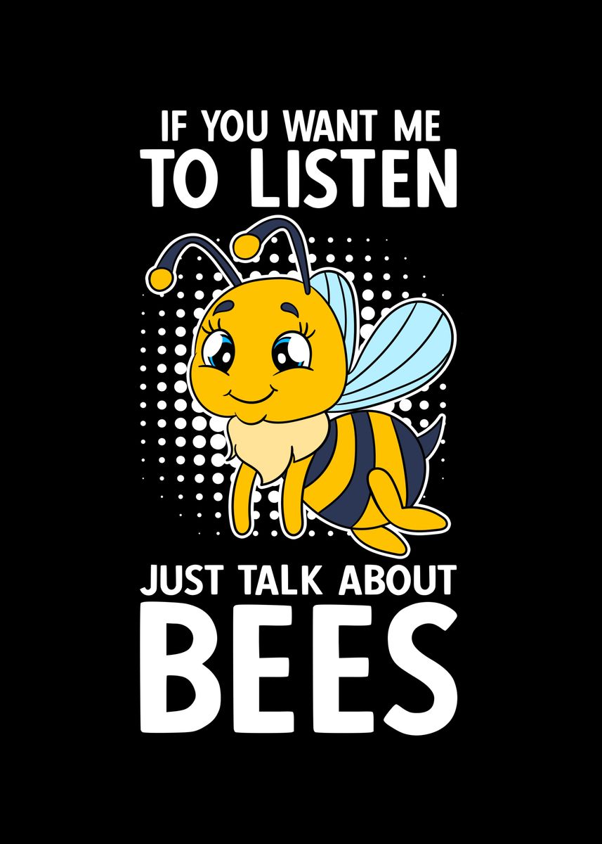 'Beekeeper Bee' Poster, picture, metal print, paint by MzumO | Displate