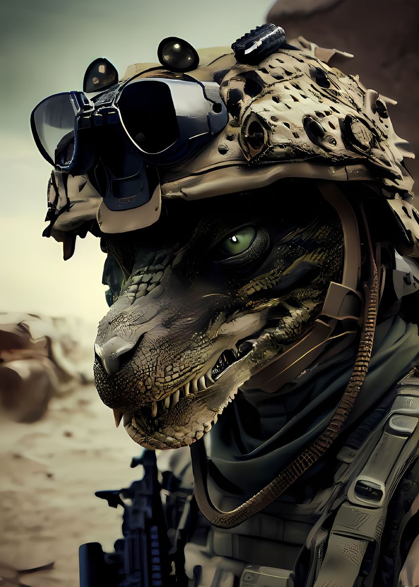 'Fantasy Crocodile Soldier ' Poster by lunagrafis | Displate