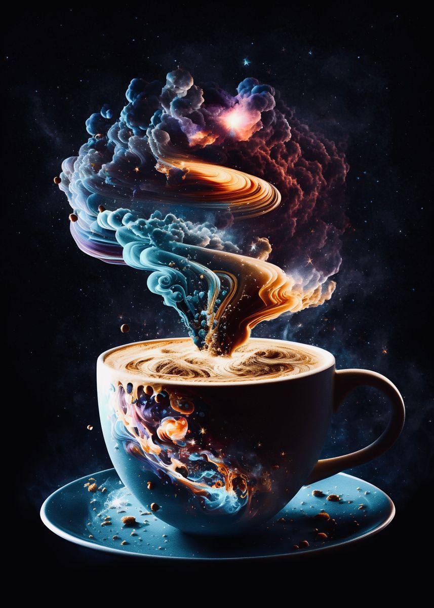 'Coffee galaxy' Poster by Elz art | Displate