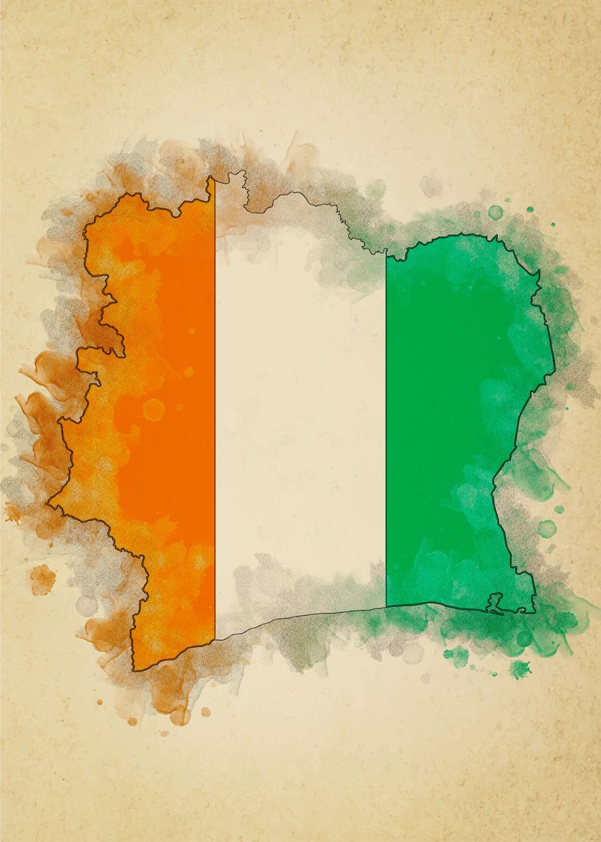 'Ivory Coast' Poster, picture, metal print, paint by Eli Cassin | Displate