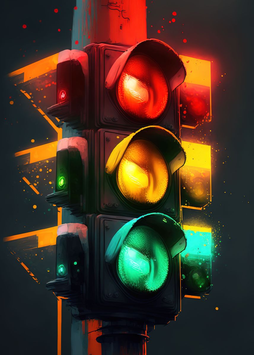 'Traffic Light ' Poster, picture, metal print, paint by Chester Draper ...