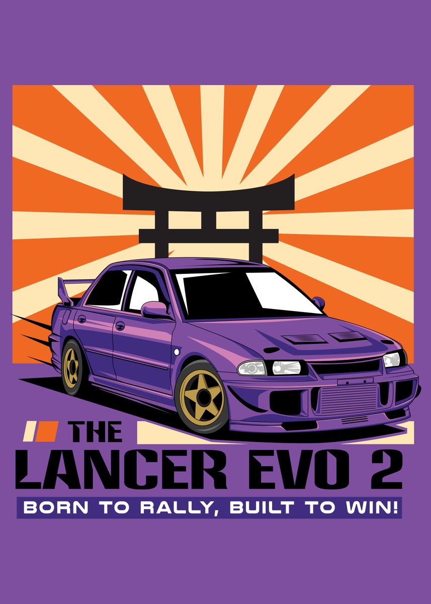 'Lancer Evo II' Poster by Adam Project | Displate