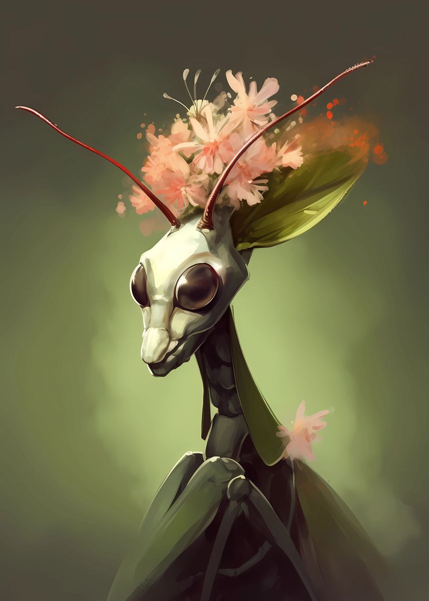 'Praying Mantis Mythos' Poster, picture, metal print, paint by Shangri ...