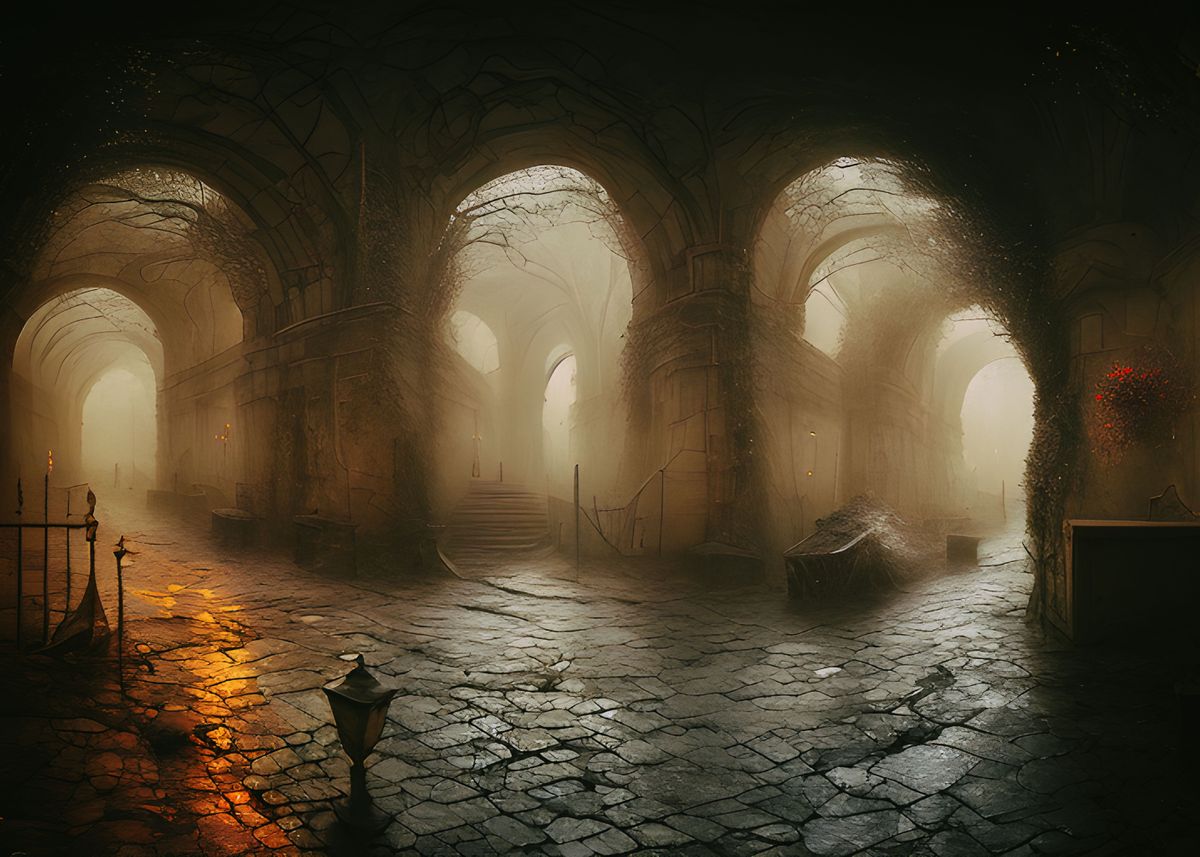 'Magical dark alley' Poster by anettastar | Displate