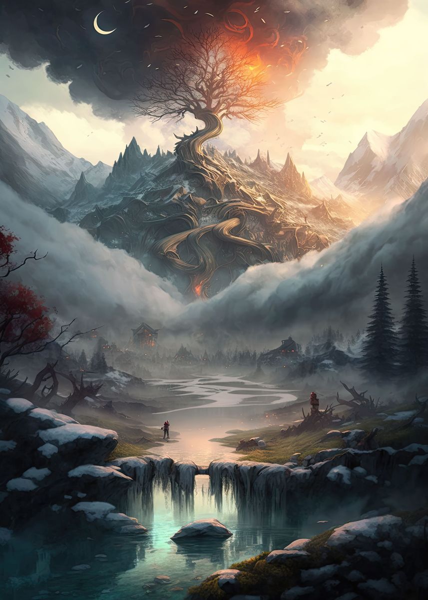 'Heaven Tree of Life' Poster, picture, metal print, paint by Digital ...