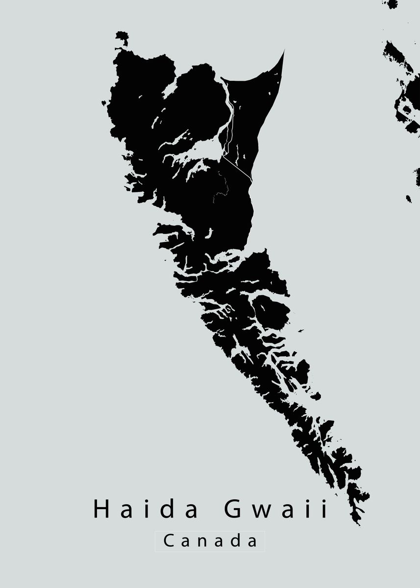 'Haida Gwaii Island Map' Poster, picture, metal print, paint by Mapique ...