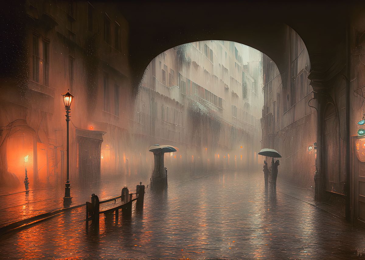 'Magical dark alley ' Poster by anettastar | Displate