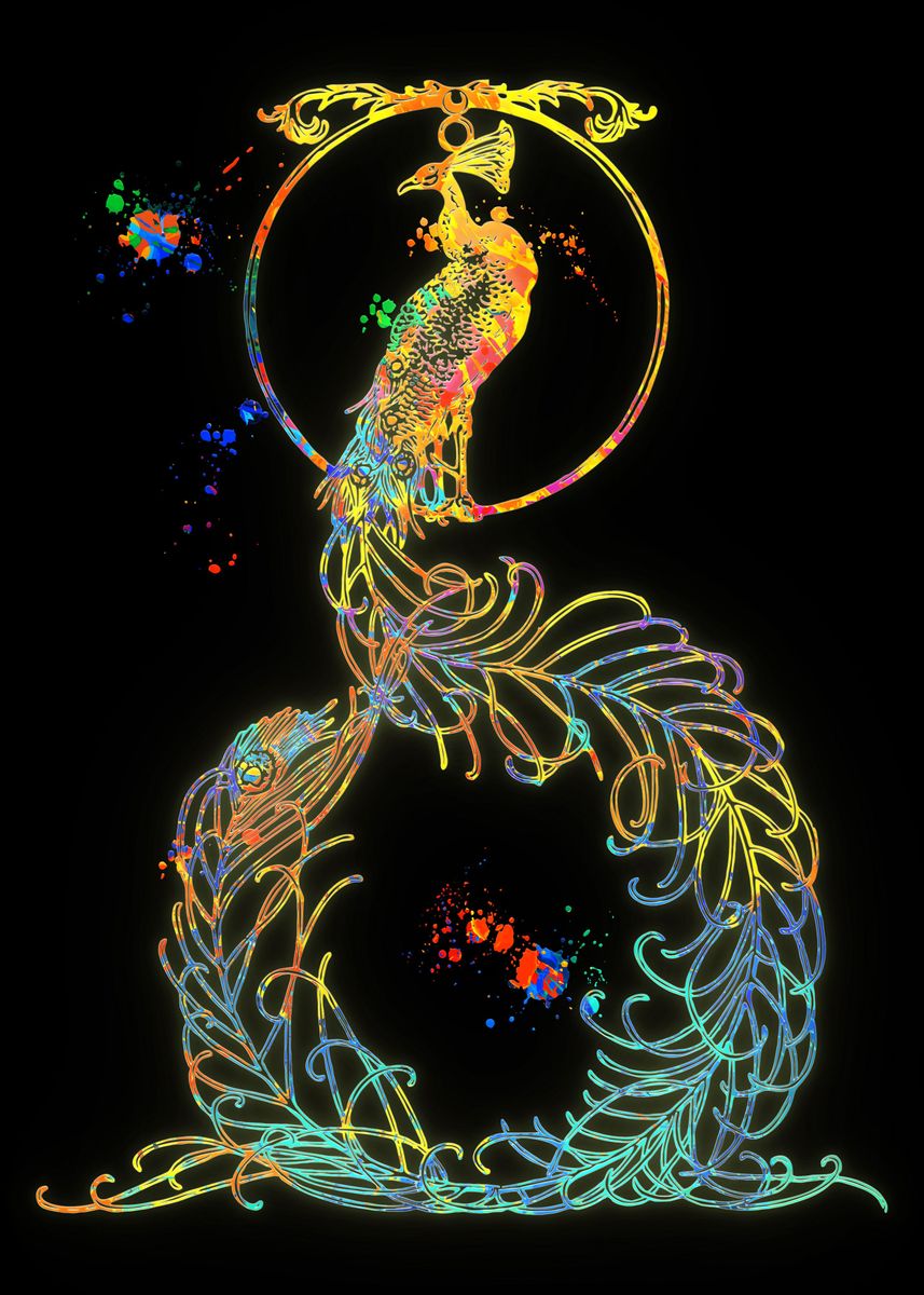 'Peacock' Poster, picture, metal print, paint by Morgan Moorhead | Displate