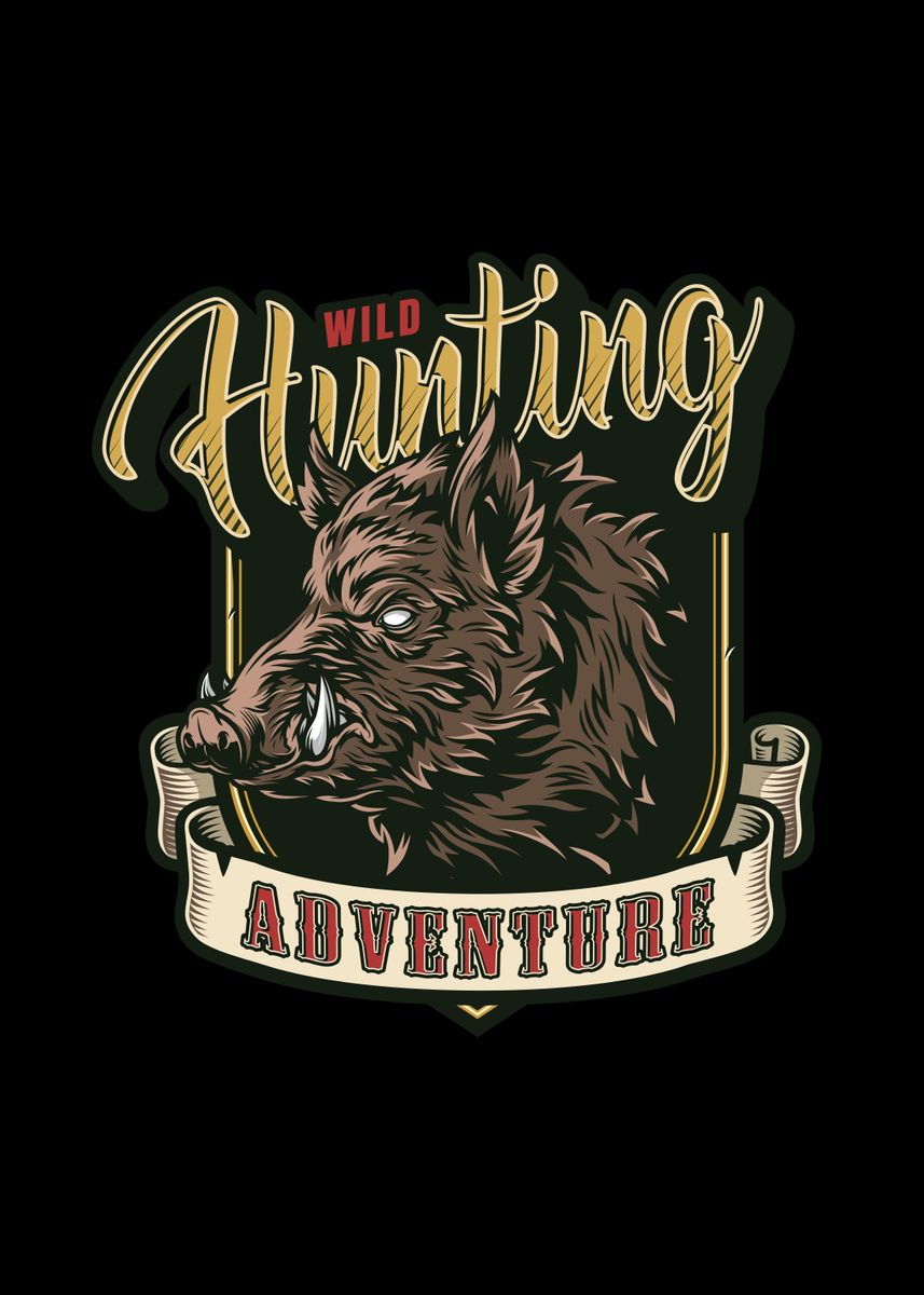 'WILD HUNTING ADVENTURE' Poster, picture, metal print, paint by Lugu ...