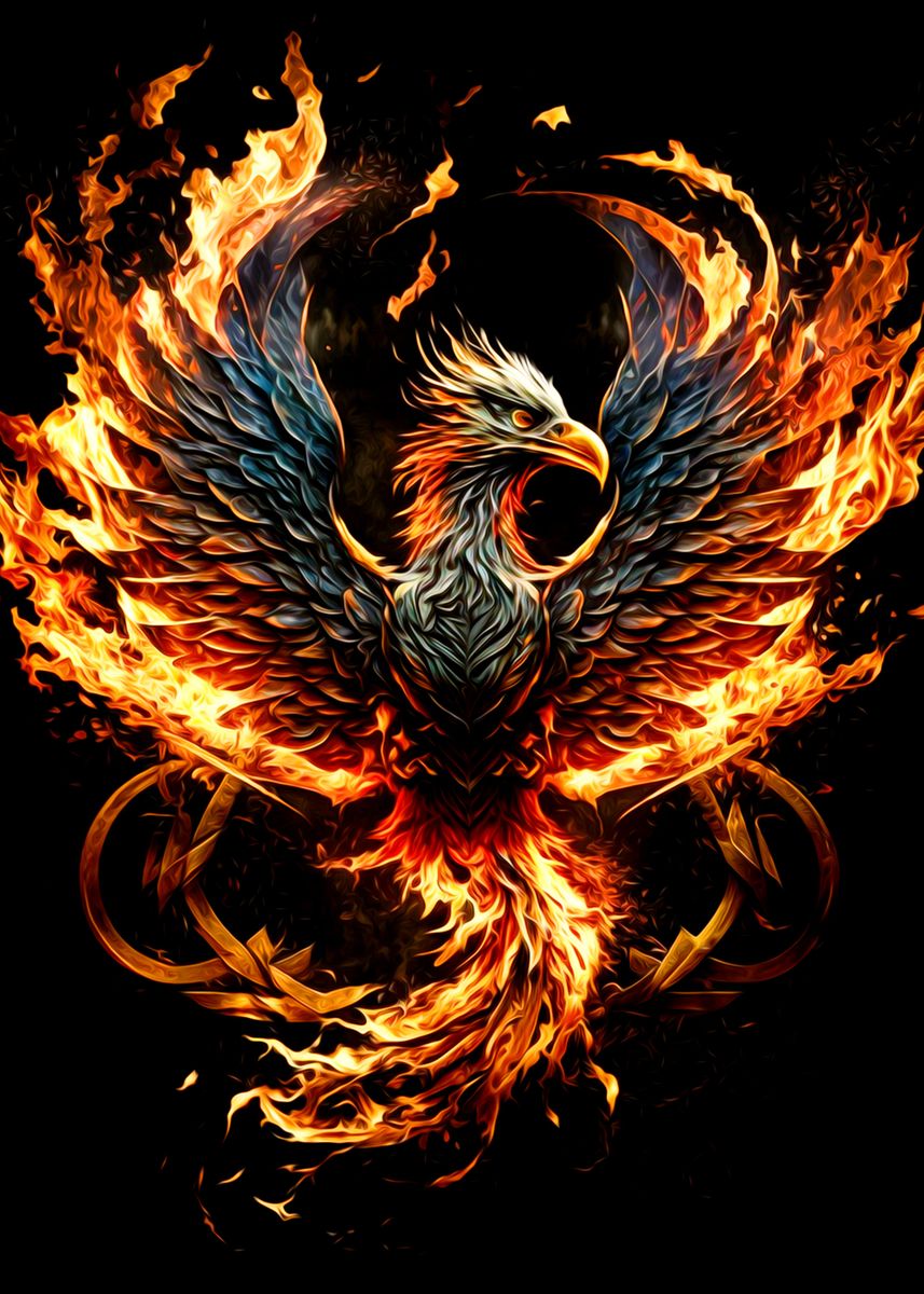 'Phoenix' Poster, picture, metal print, paint by Sunny Artist | Displate