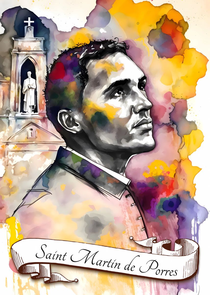 'Saint Martin de Porres' Poster, picture, metal print, paint by ...