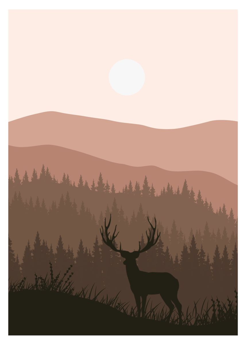 'Modern Landscape With Sun' Poster, picture, metal print, paint by Yess ...