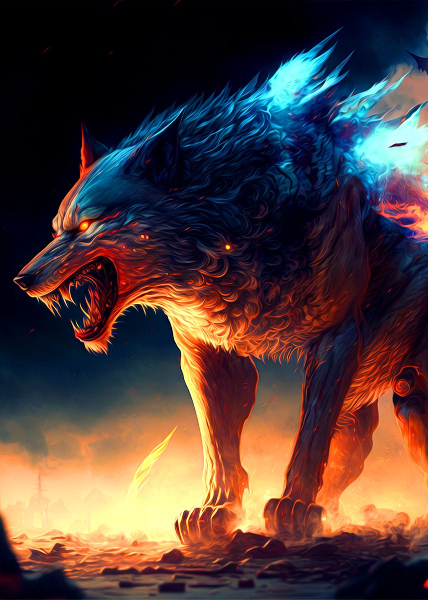 'Fantasy Wolf' Poster, picture, metal print, paint by Haibara Inuya ...