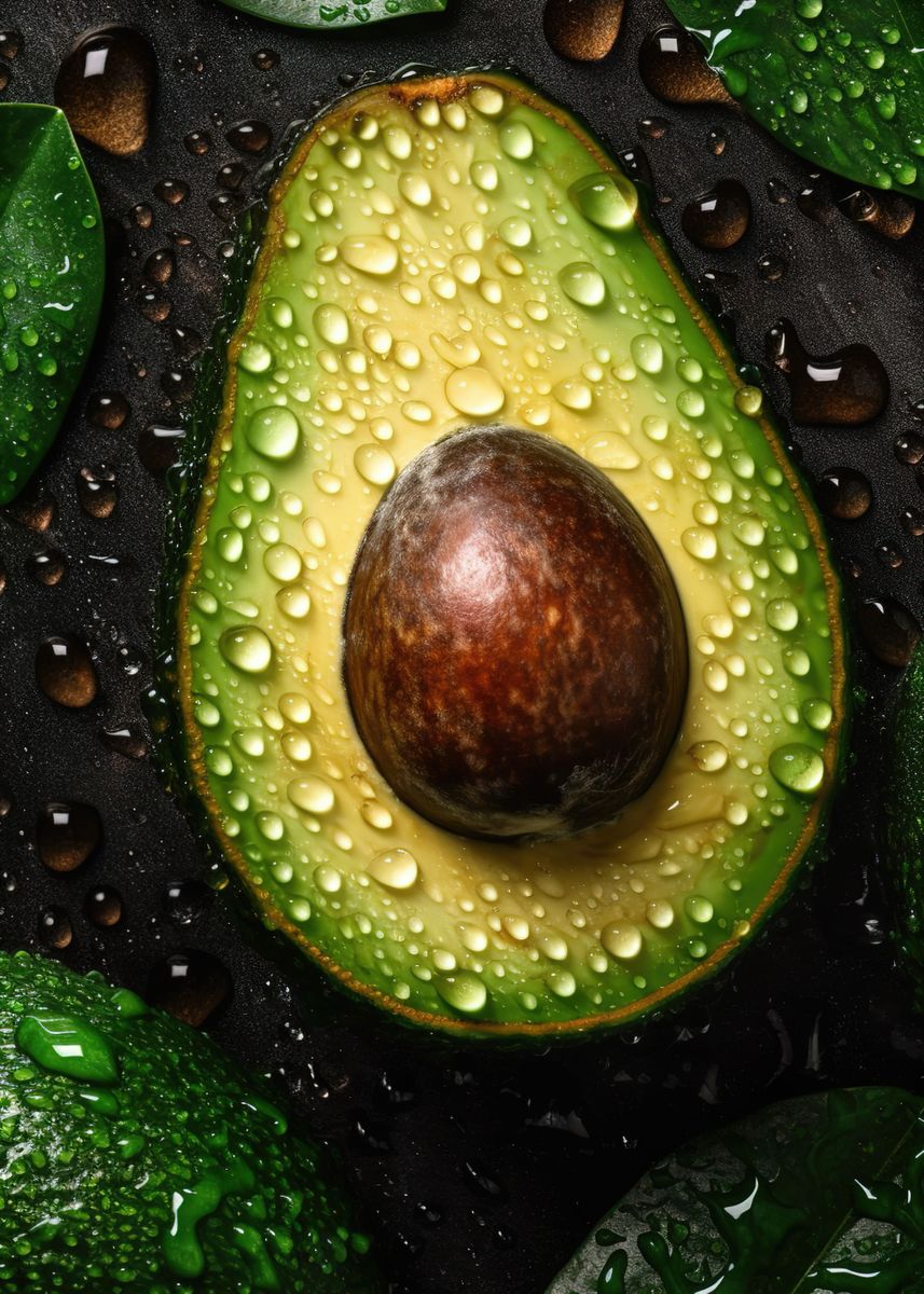'avocado ' Poster, picture, metal print, paint by lanem anda | Displate