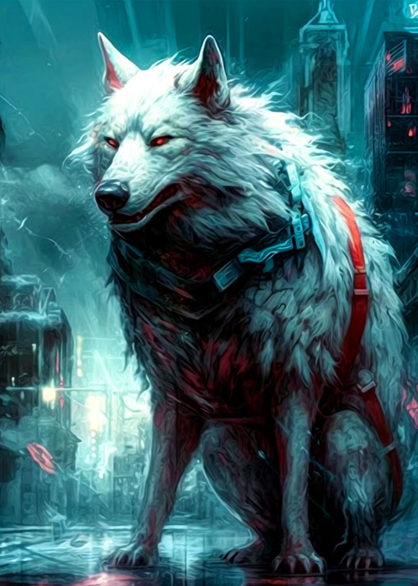 'Fantasy Wolf' Poster, picture, metal print, paint by Haibara Inuya ...