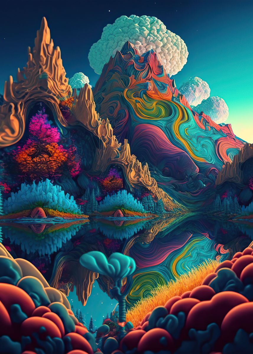 Psychedelic Nature Art Wallpaper