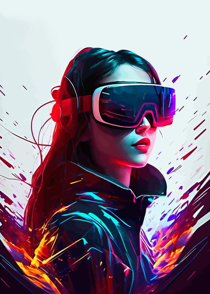 'Cool Girl Gaming' Poster, picture, metal print, paint by Animal Poster ...