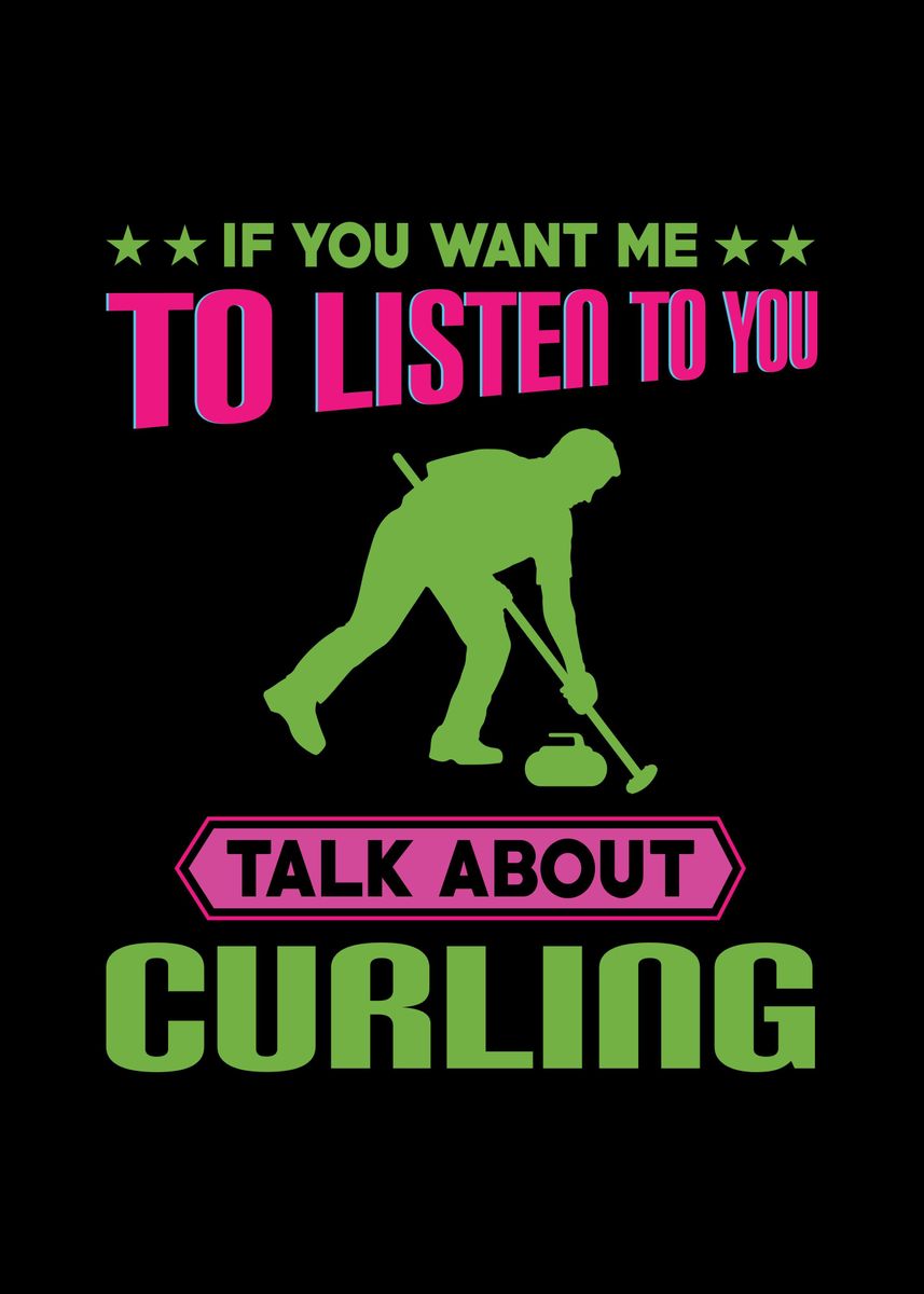 'Curling Curler' Poster, picture, metal print, paint by Sebastian ...